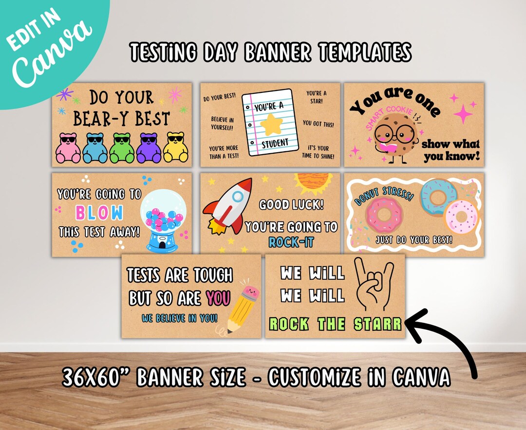 Testing Day Motivational Banner Bundle | Test Day Painted Banner Design ...