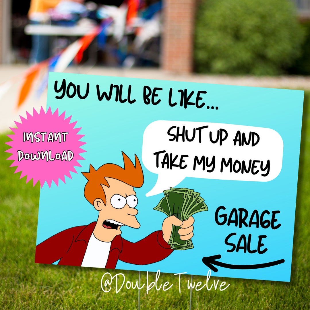 Funny Garage Sale Printable, Fry Futurama Poster, Instant Digital ...