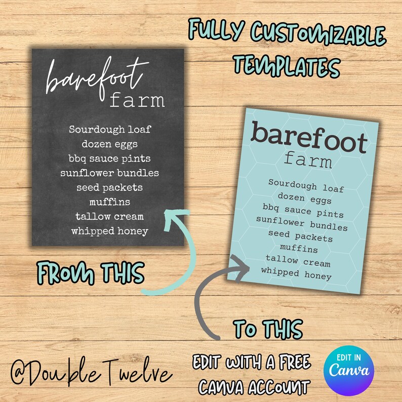 Farm Stand Sign Bundle, Editable Canva Template, Craft Fair Vender ...