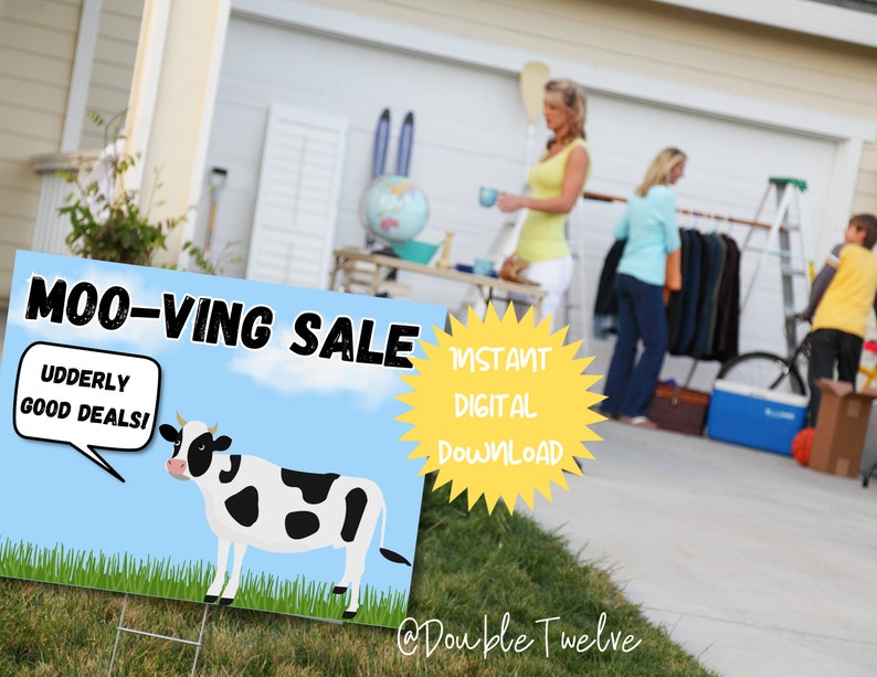 Funny Moving Signs, Garage Sale Printable, DIY Yard Sale Signs, Street ...