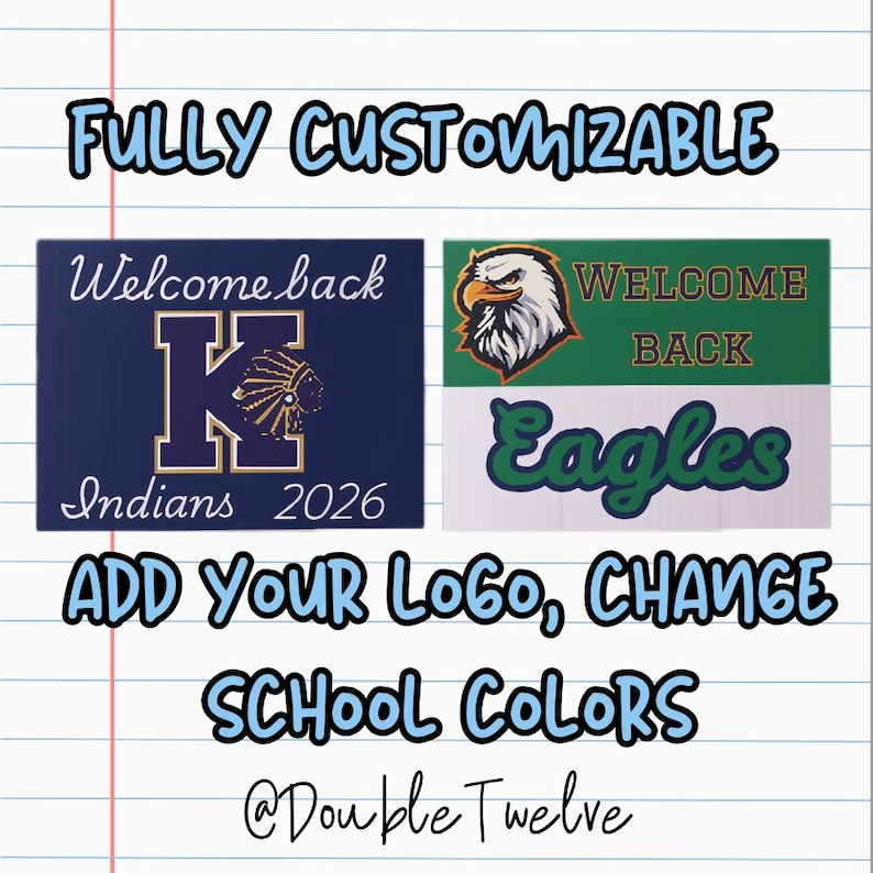 Welcome Back to School 2026 Printable Yard Art, School Mascot Custom ...