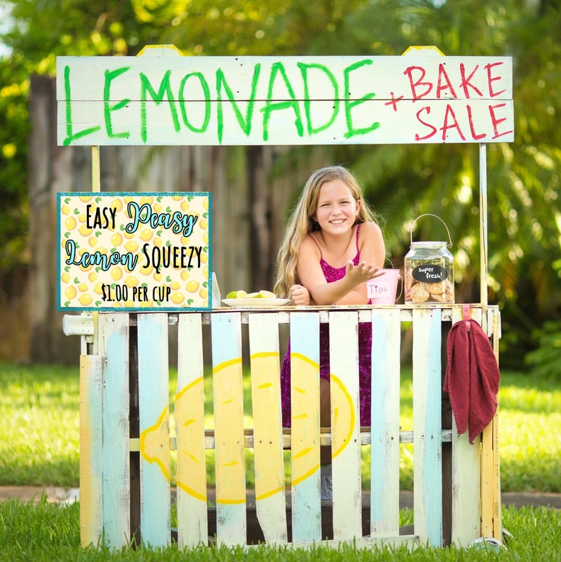 Cute Printable Lemonade Stand Signs, Vendor Fair Booth, Farmers Market Signs, DIY Poster for ...