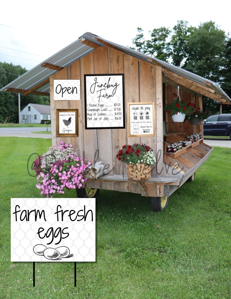 Farm Stand Signs Bundle, Farming Business Store Printables, Scan to Pay ...