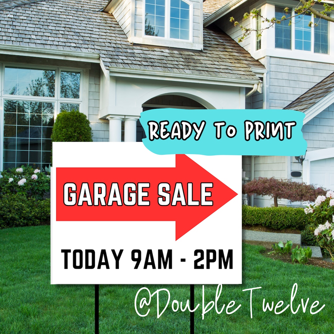 Simple Garage Sale Yard Sign, Community Neighborhood Sale Poster, Yard ...