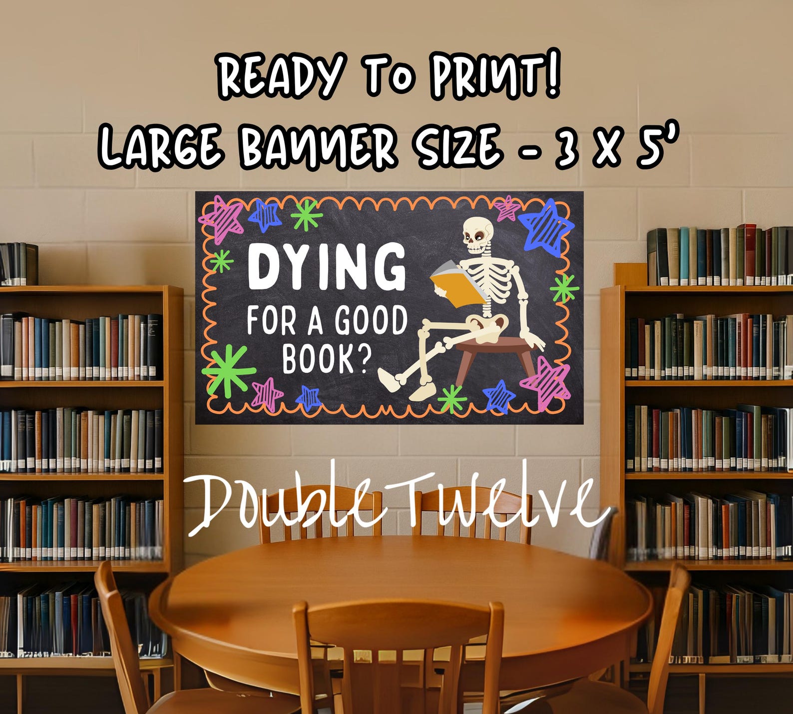 Halloween Posters, Classroom Door Decor, Fall Library Seasonal Decor ...