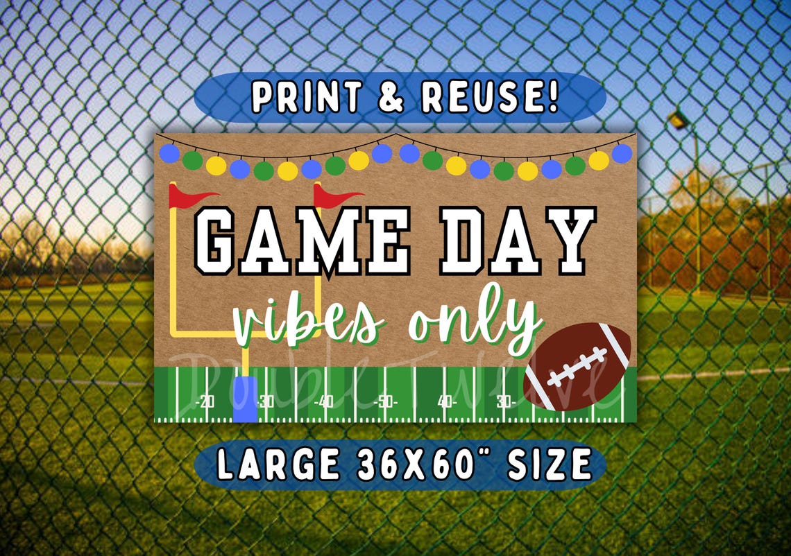 Pep Rally Gameday Vibes Banner, Painted Look Banners for School Sports ...