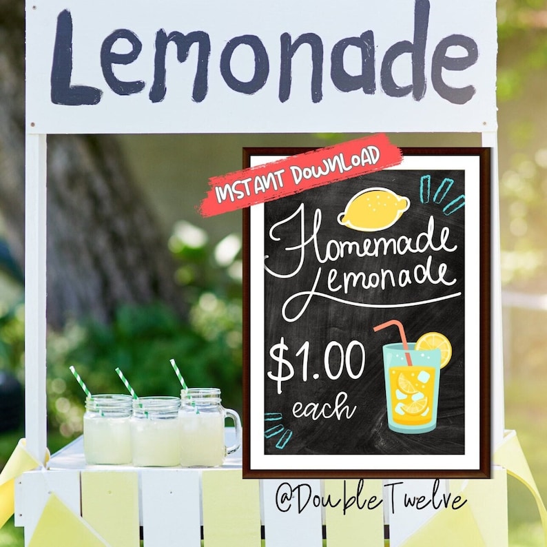 Lemonade Stand Template, Food Truck/mobile Drink Cart Menu Pricing ...
