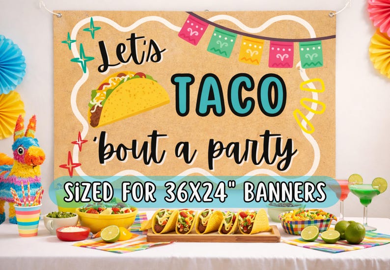 Fiesta Painted Banner Bundle | Taco Party & Cinco De Mayo Banners ...