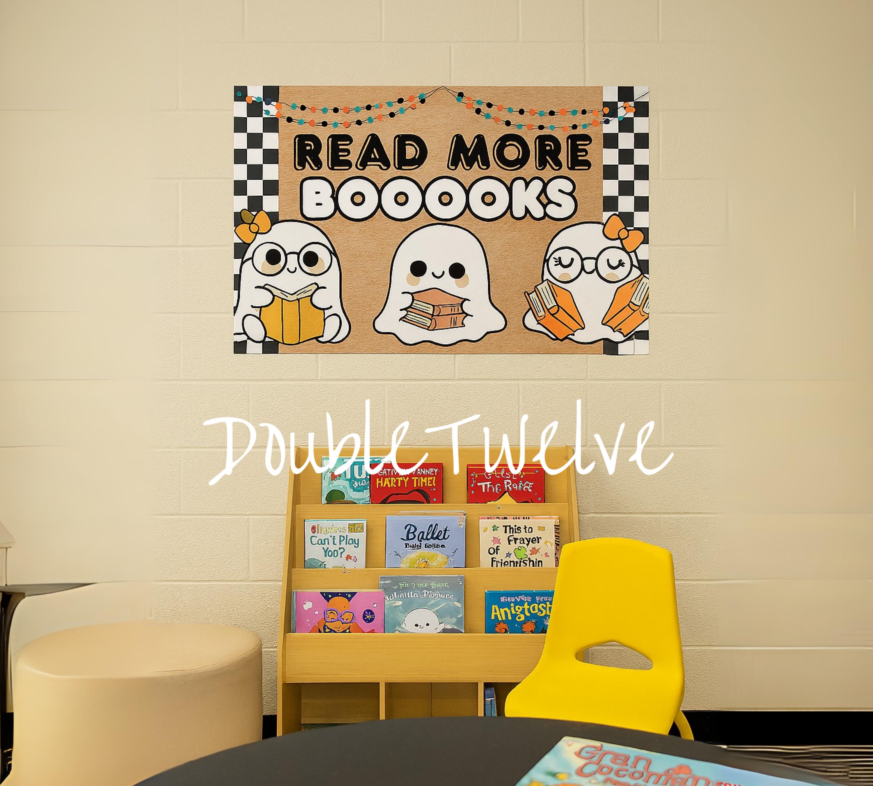 Halloween Classroom Banner | Read More Booooks Ghost Sign, Printable ...