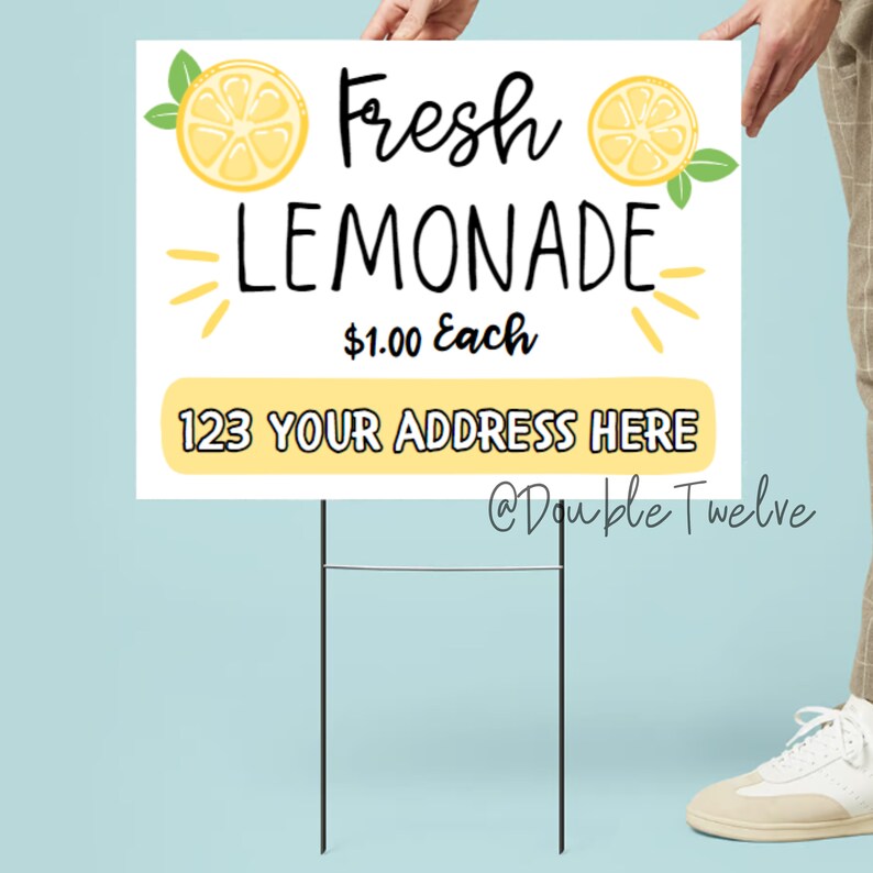 Printable Lemonade Stand Sign, DIY Lemonade Stand Yard Signs, Editable ...