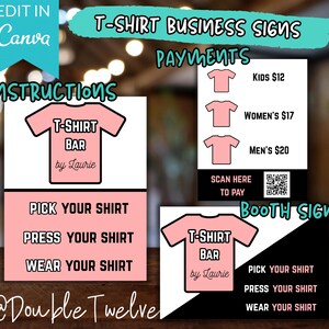 T-shirt Bar Business Signs, Mobile Shirts Craft Fair Booth, Farmers ...