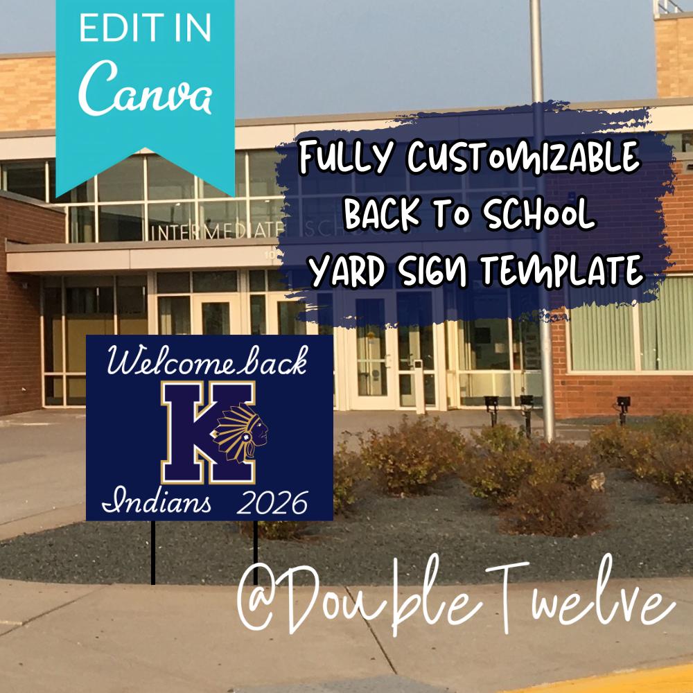 Welcome Back to School 2026 Printable Yard Art, School Mascot Custom ...