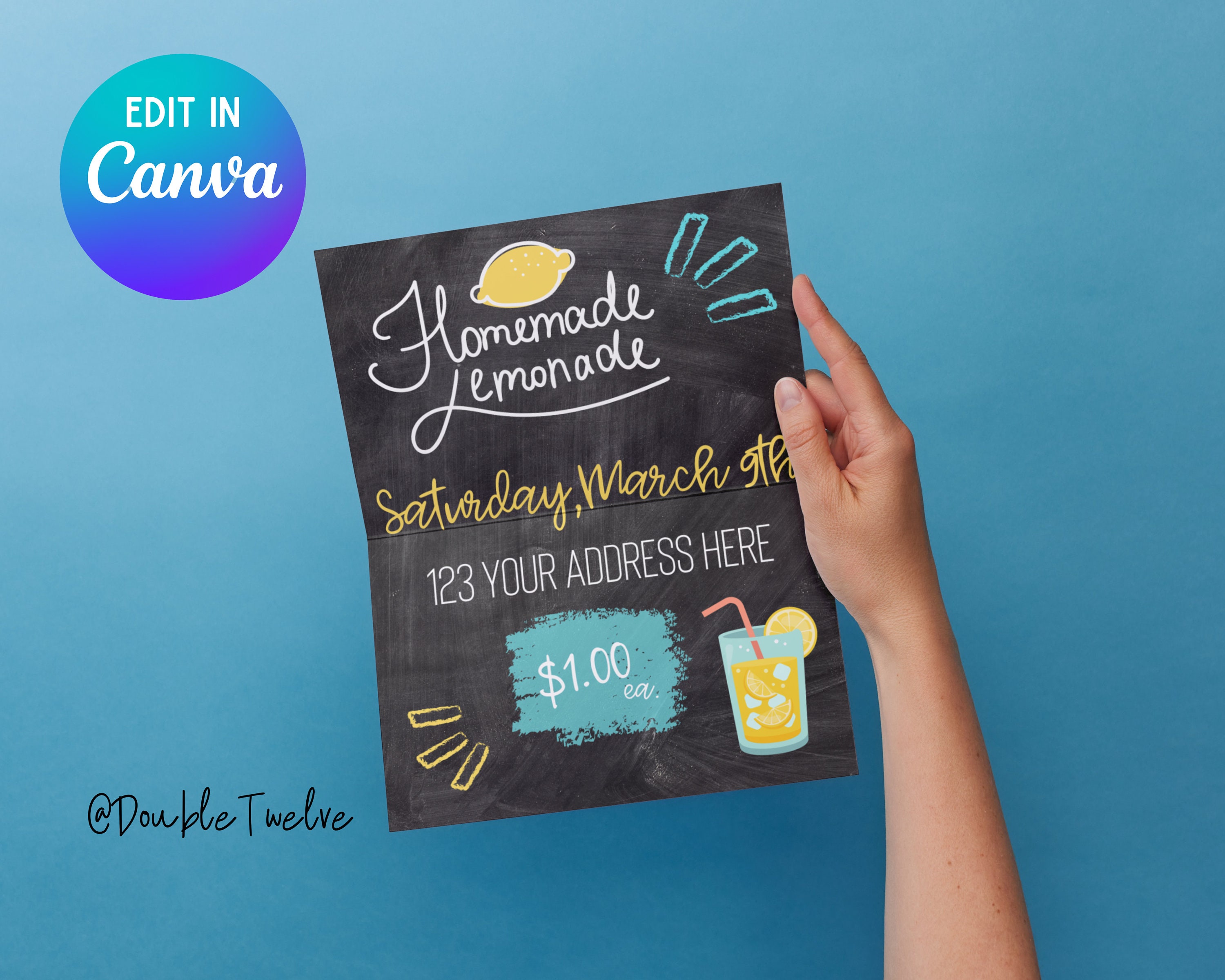 Printable Lemonade Stand Flyer, Customizable Template, Print Email Text ...