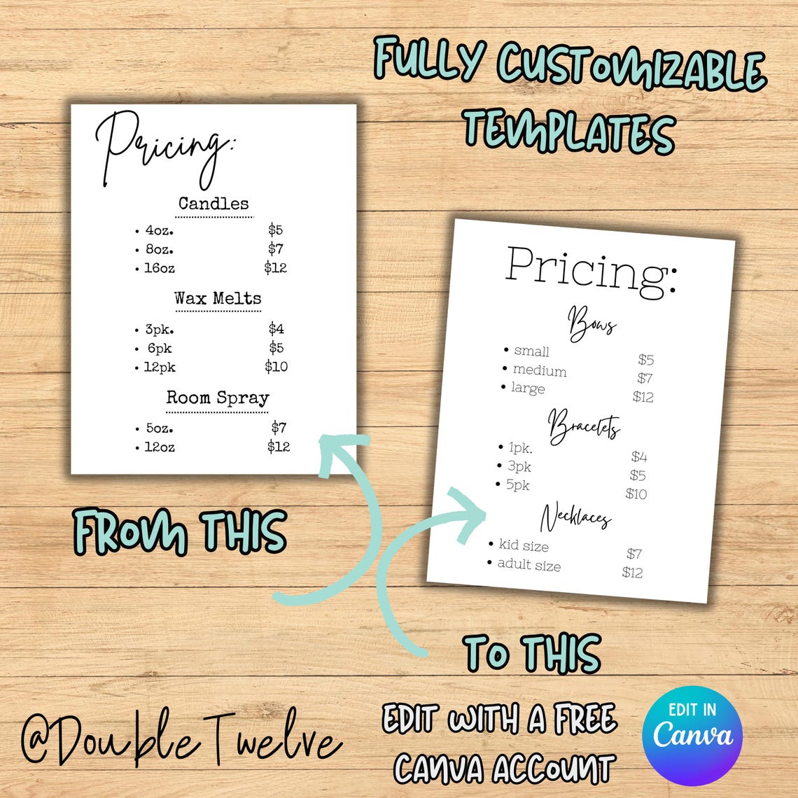 Vendor Booth Sign Kit, Instant Editable Canva Template, Craft Fair ...