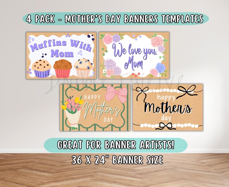 Mother's Day Painted Banner Bundle | Muffins With Mom & Brunch Event ...