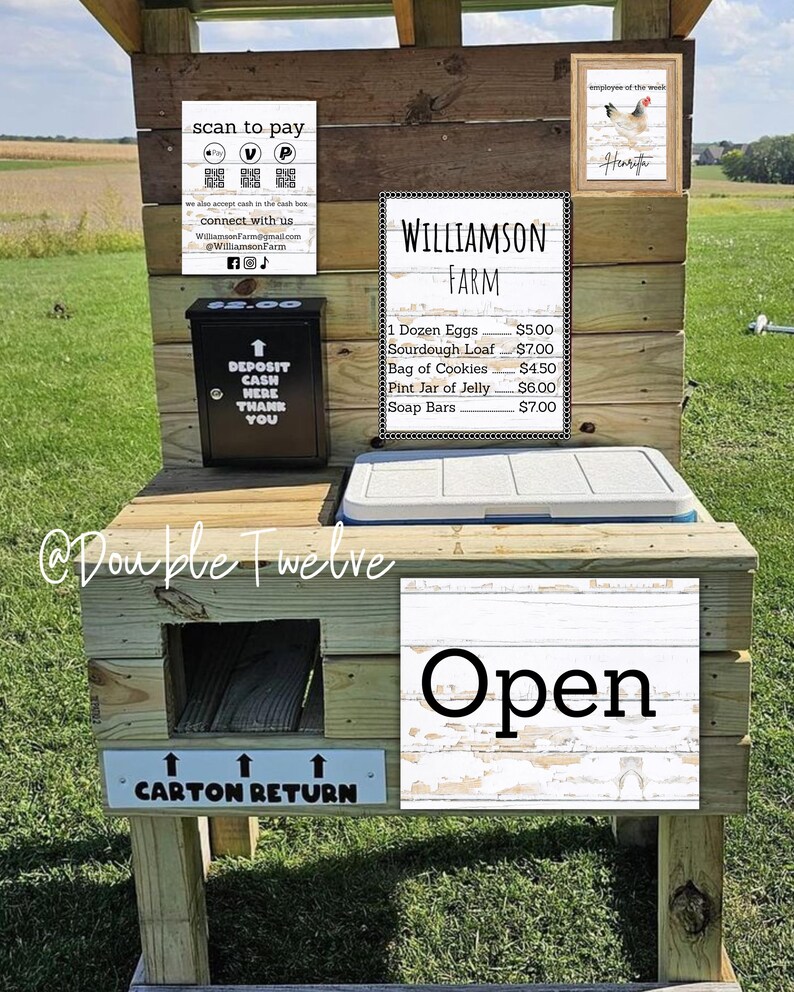 Editable Roadside Farm Stand Signs, Produce Price Sheet Template ...