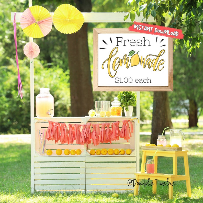 Cute Lemonade Stand Decorations, DIY Lemonade Sign, Farmers Market ...
