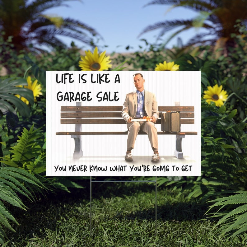 Funny Yard Sale Sign Garage Sale Yard Signs Forrest Gump - Etsy