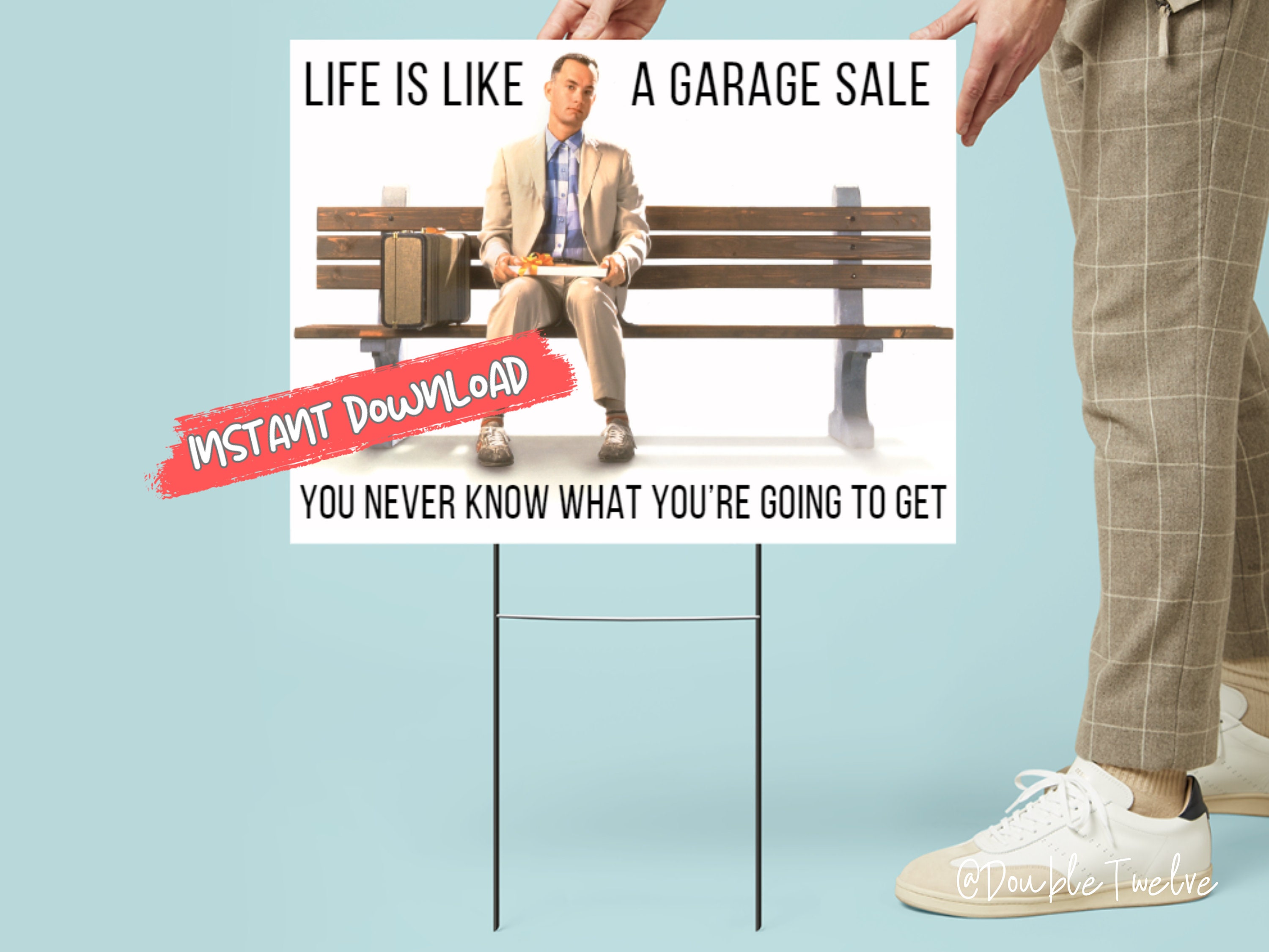 Funny Forrest Gump Garage Sale Sign, DIY Printable Yard Sale Signs ...