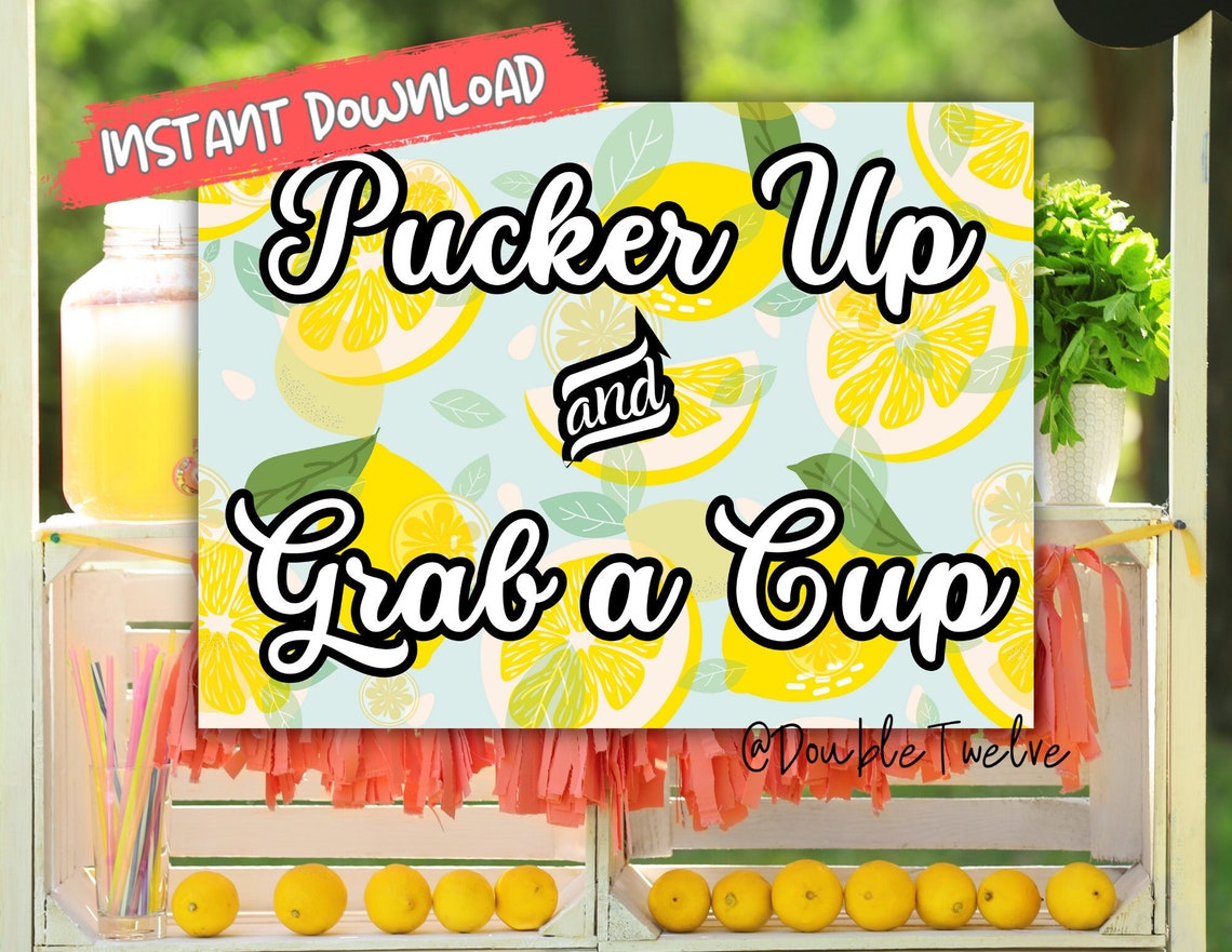 Lemonade Stand Sign, Printable DIY Lemonade Printables, Farmers Market ...