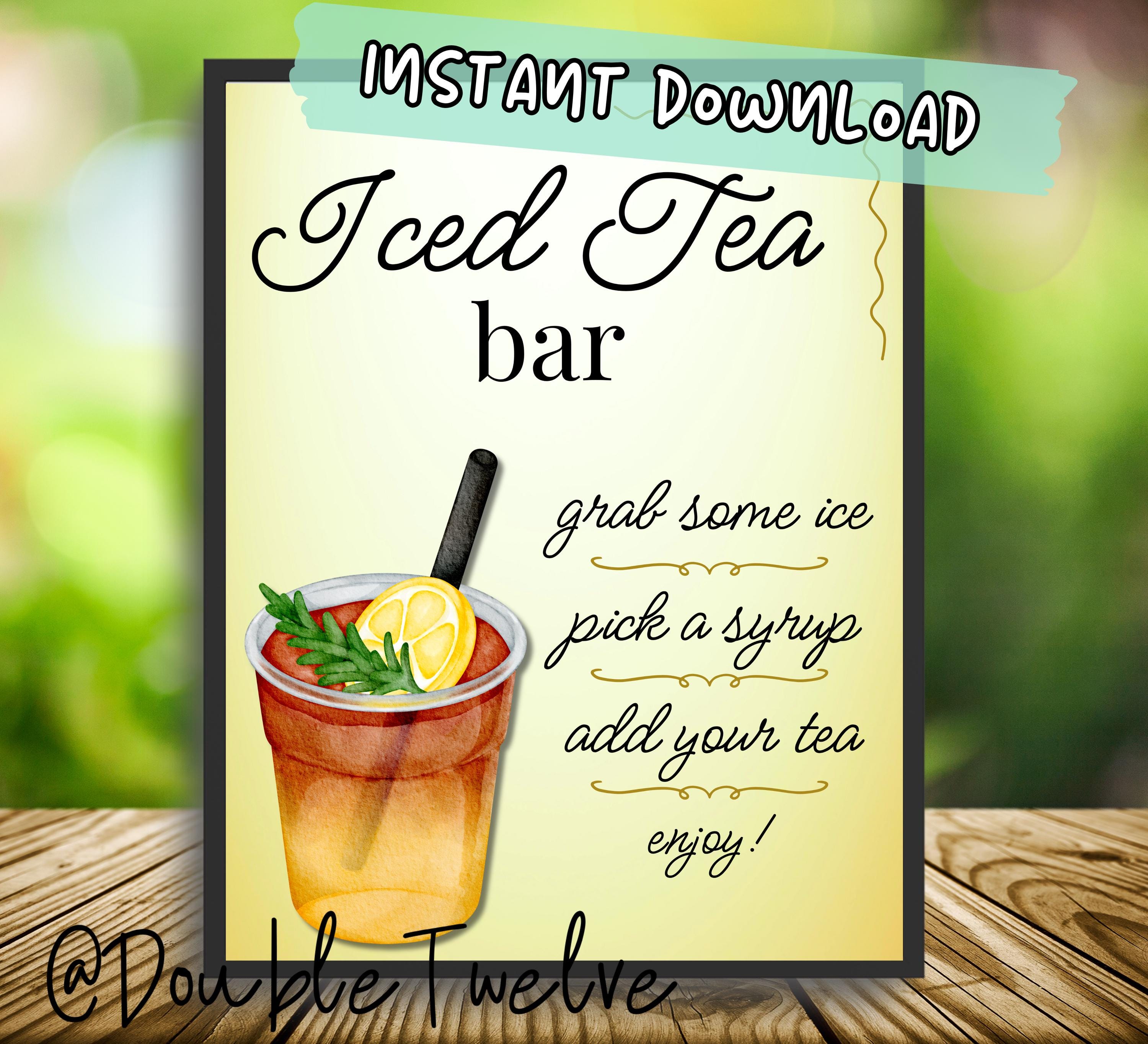 Iced Tea Bar Station Sign, Summer Party Event Drink Table, Sweet Tea ...