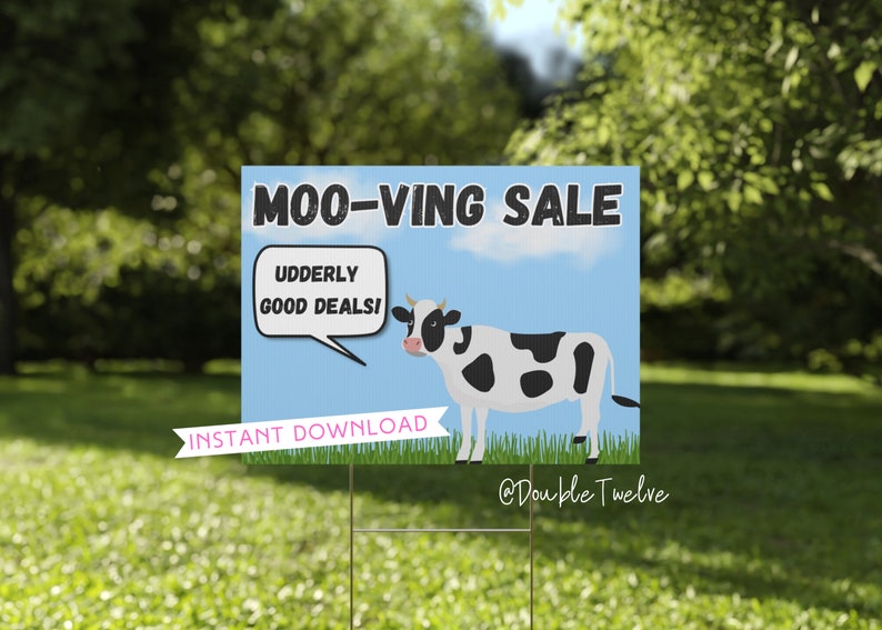 Funny Moving Signs, Garage Sale Printable, DIY Yard Sale Signs, Street ...