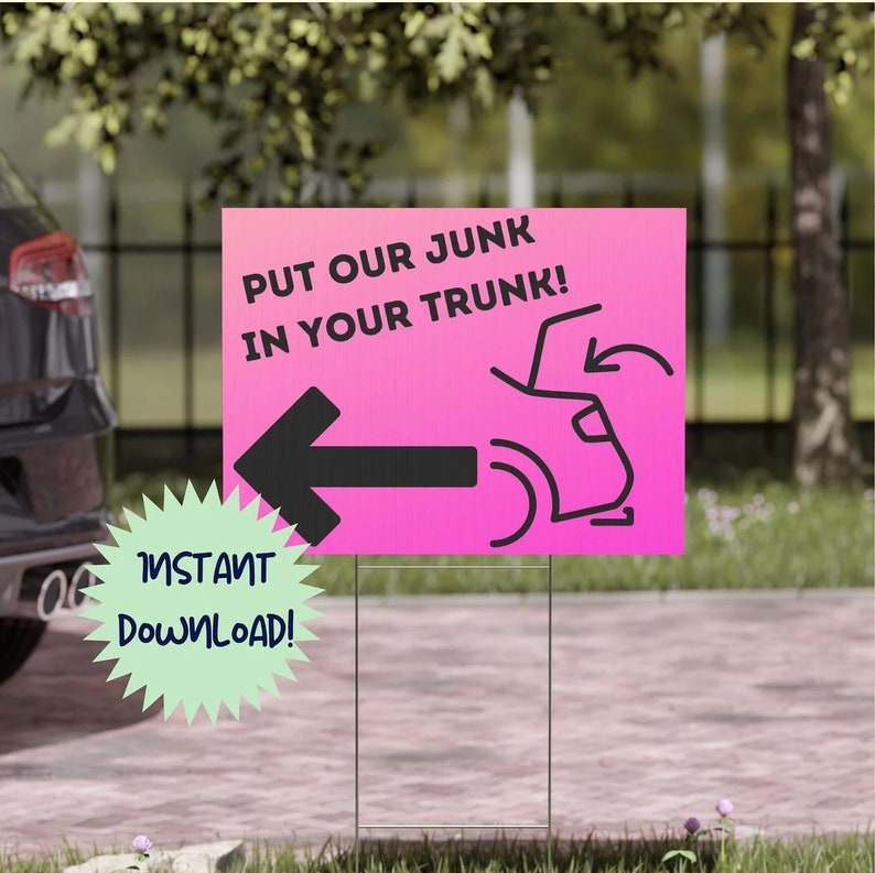 Funny Garage Sale Signs, Printable Yard Sale, Estate Moving Sale, Put ...