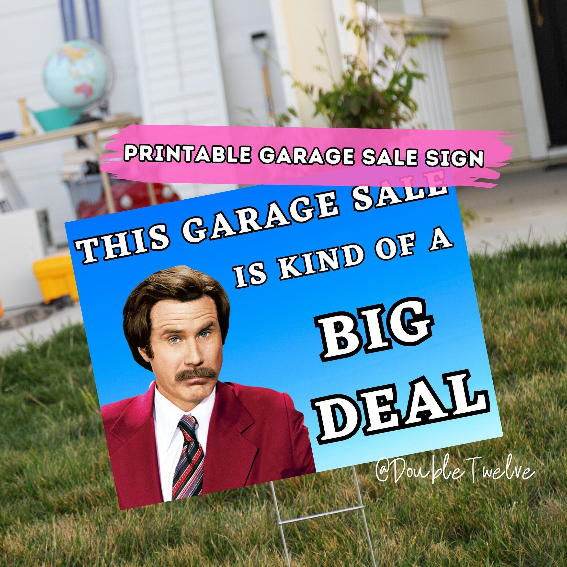 Funny Garage Sale Sign, Printable Yard Sale, Ready to Print Ron ...