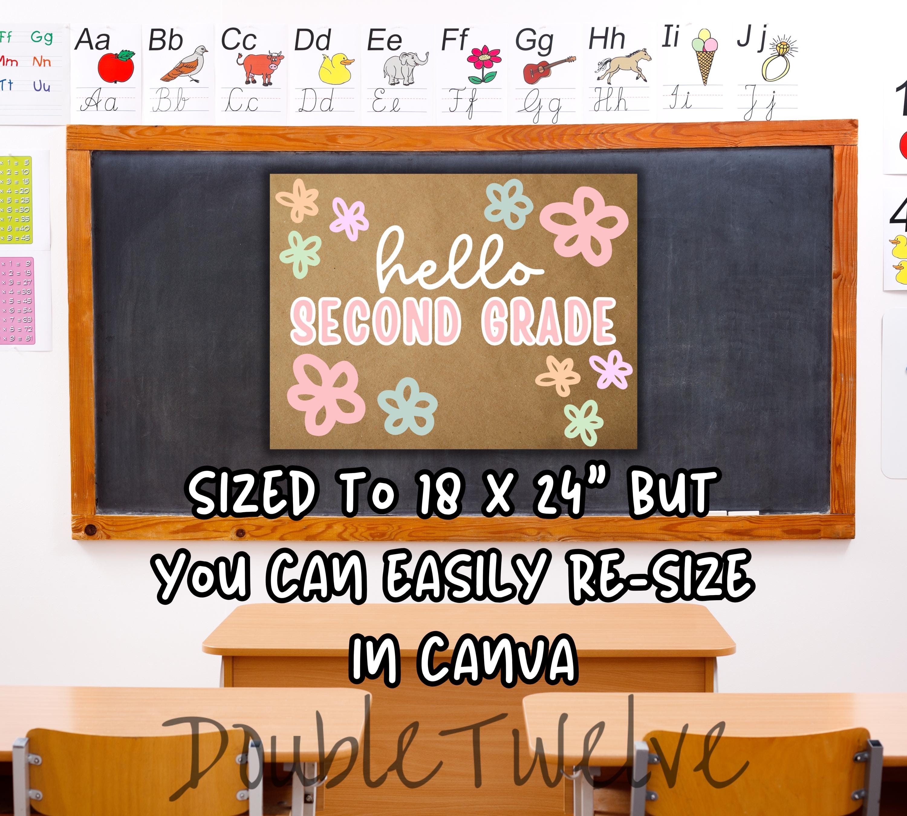 Brown Paper Mini Banner Back to School, Classroom Grade Sign Template ...