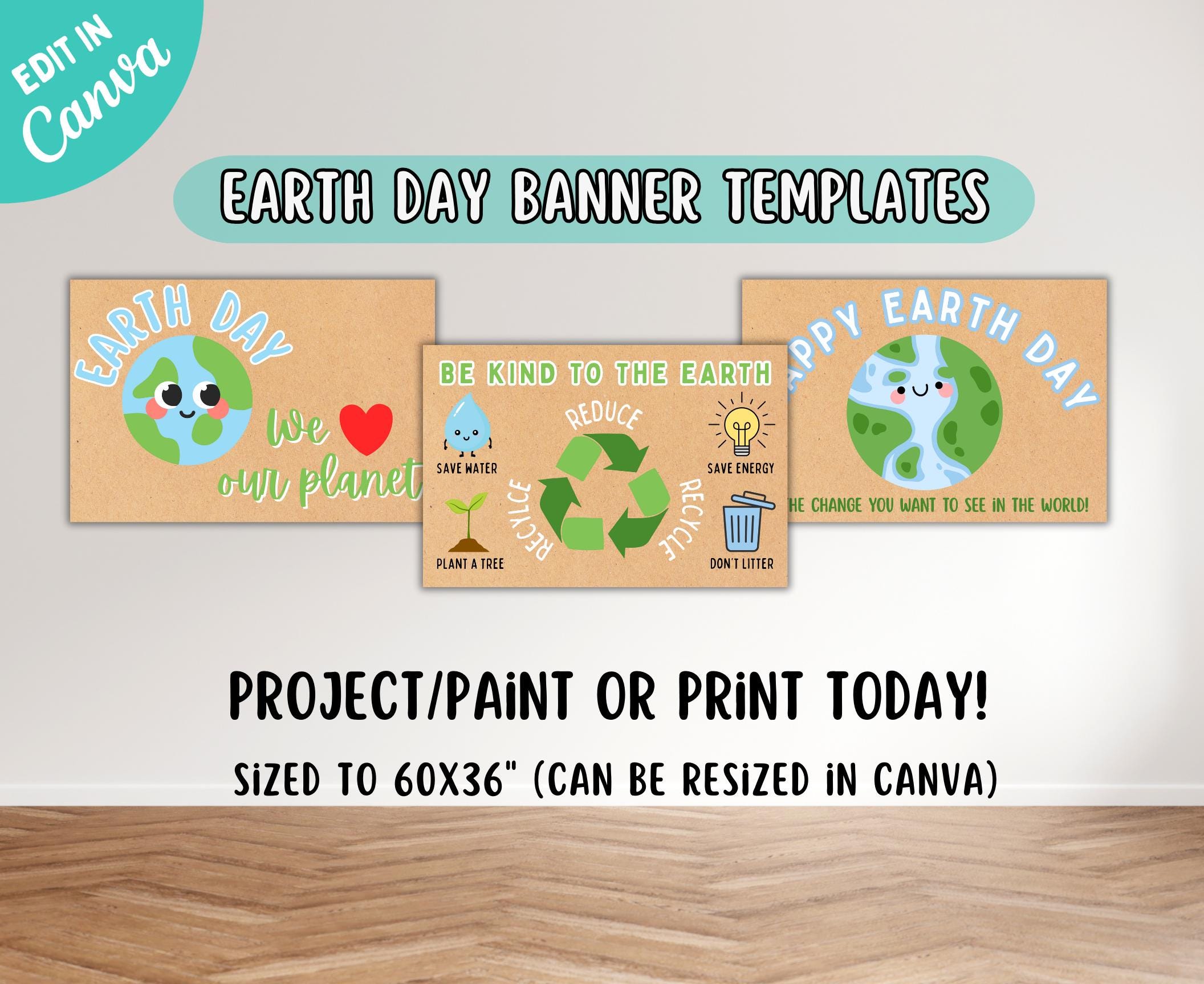 Earth Day Banner Templates, Painted Banner Mockups to Project and Trace ...