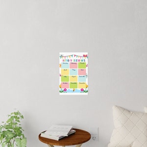 Student Classroom Birthdays Chart Birthday Poster Class - Etsy