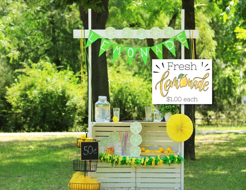 Cute Lemonade Stand Decorations, DIY Lemonade Sign, Farmers Market ...