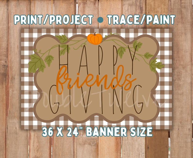 Happy Friendsgiving Banner | Painted Friendsgiving Banner Party Decor ...