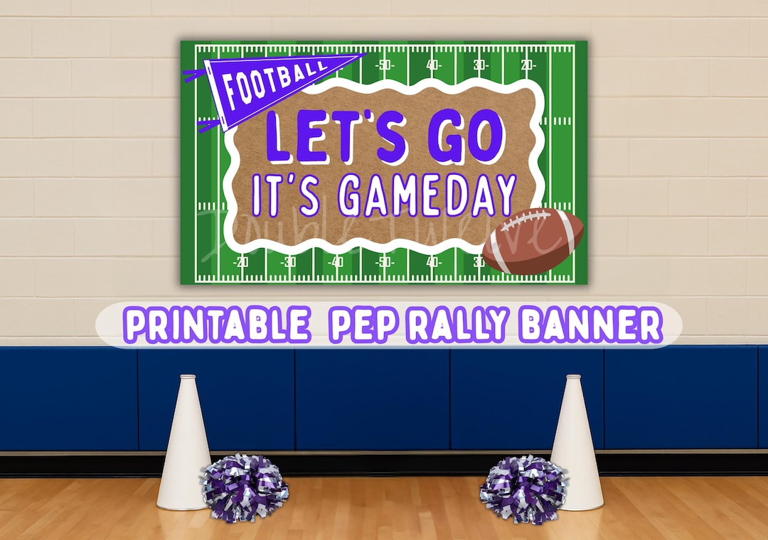 Homecoming Pep Rally Painted Look Banner, High School Game Day Sign ...