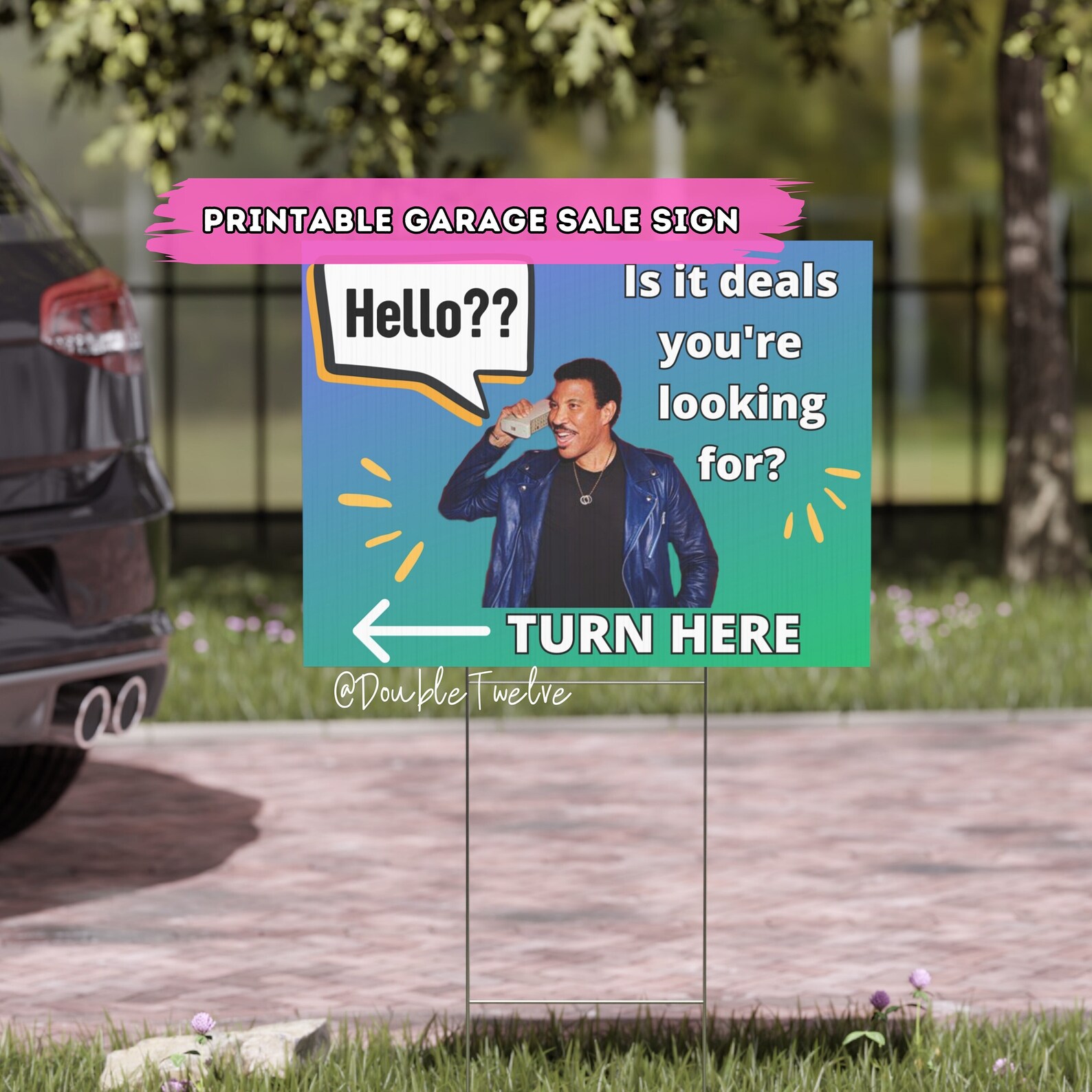 Funny Garage Sale Printable Yard Sign, Lionel Ritchie Hello?, Yard Sale ...