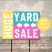 Bright Garage Sale Yard Sign, Community Sale Signs, Instant Digital ...