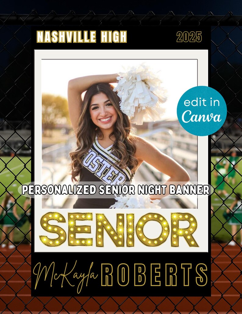 Editable Senior Photos Poster, Cheer Dance Drill Team, Graduation Yard ...