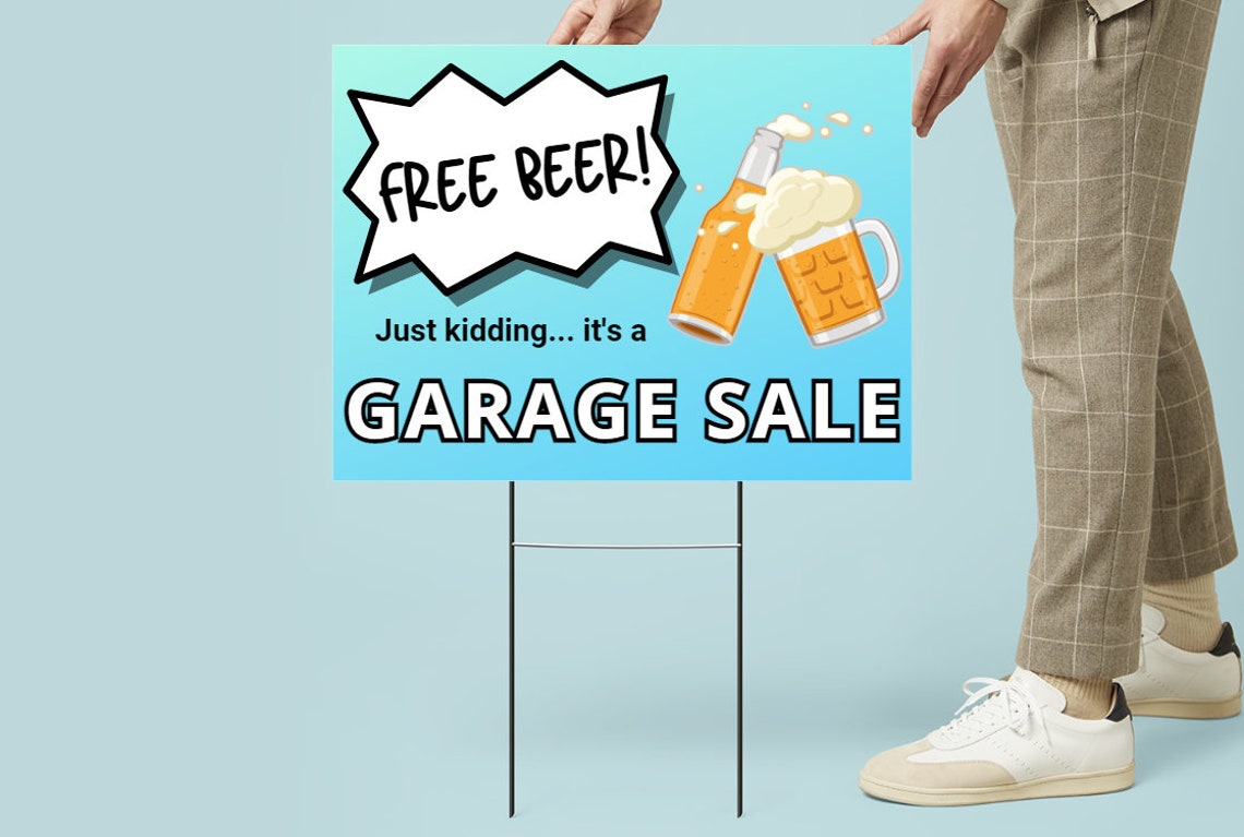 Funny Garage Sale Printable Sign, Instant Digital Download, Ready to ...