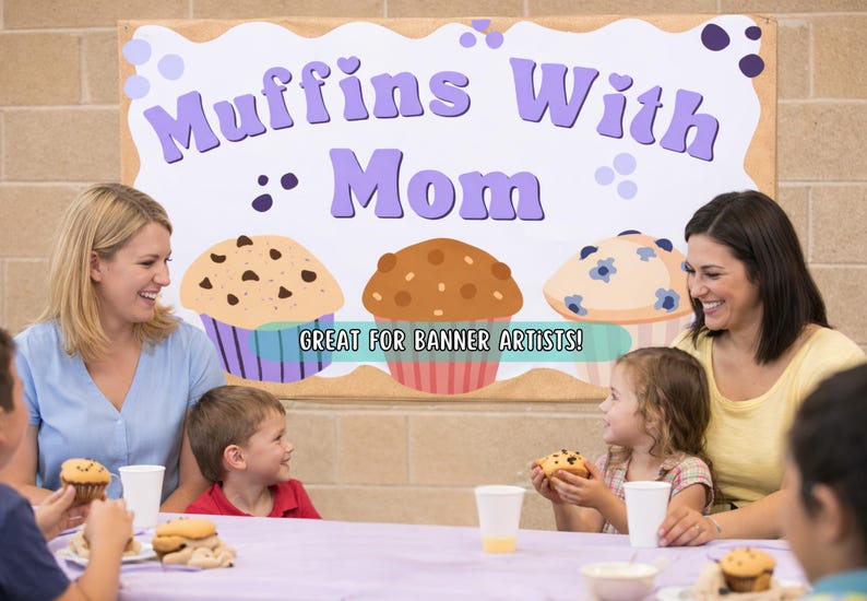 Mother's Day Painted Banner Bundle | Muffins With Mom & Brunch Event ...
