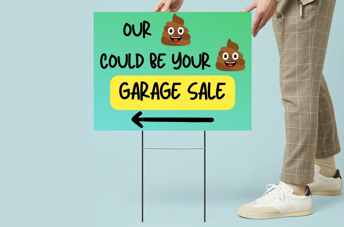 Funny Garage Sale Sign, Printable Yard Sale Banner, Community Garage ...