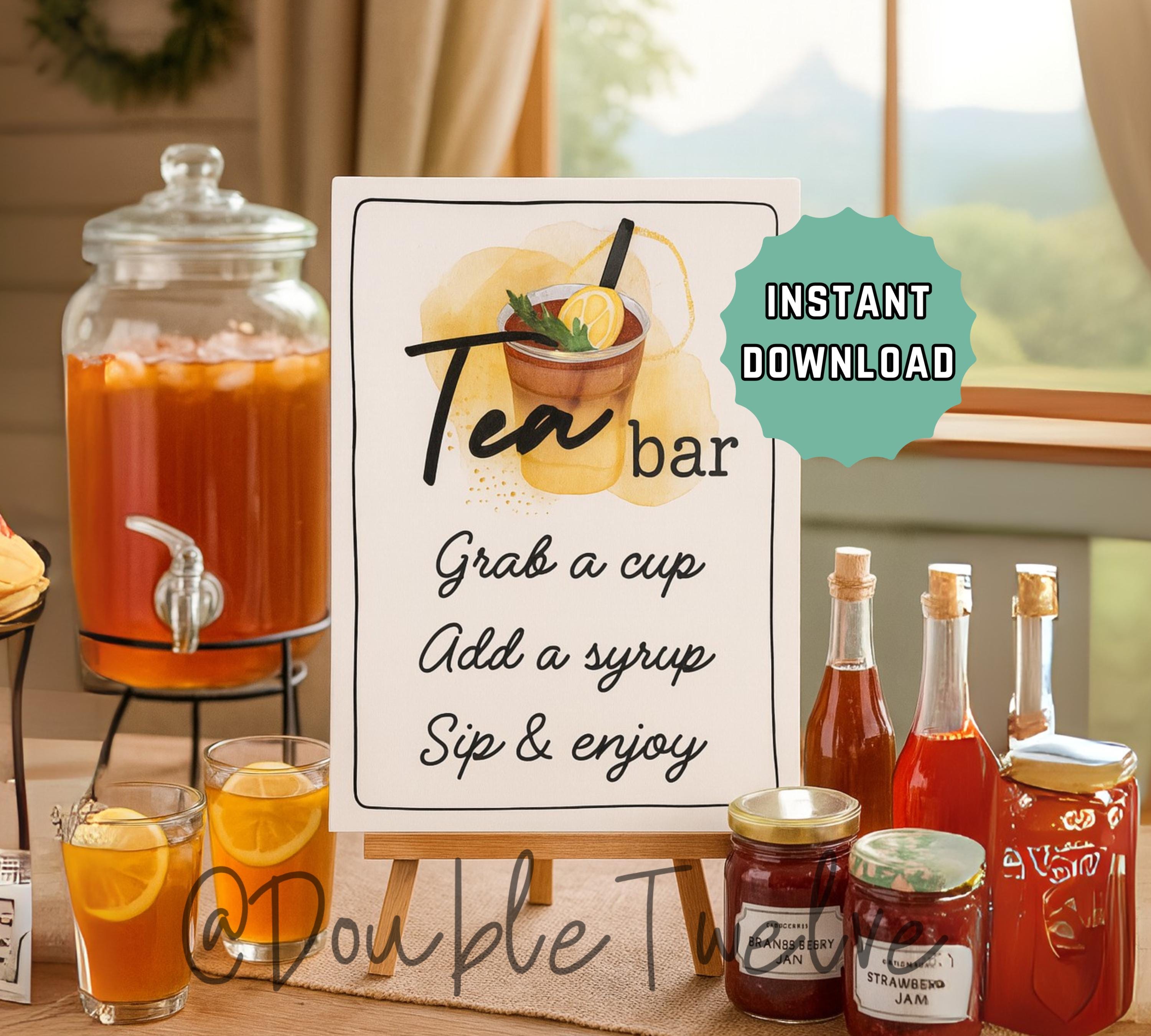 Iced Tea Bar Station Sign, Fall Party Event Drink Table, Sweet Tea ...