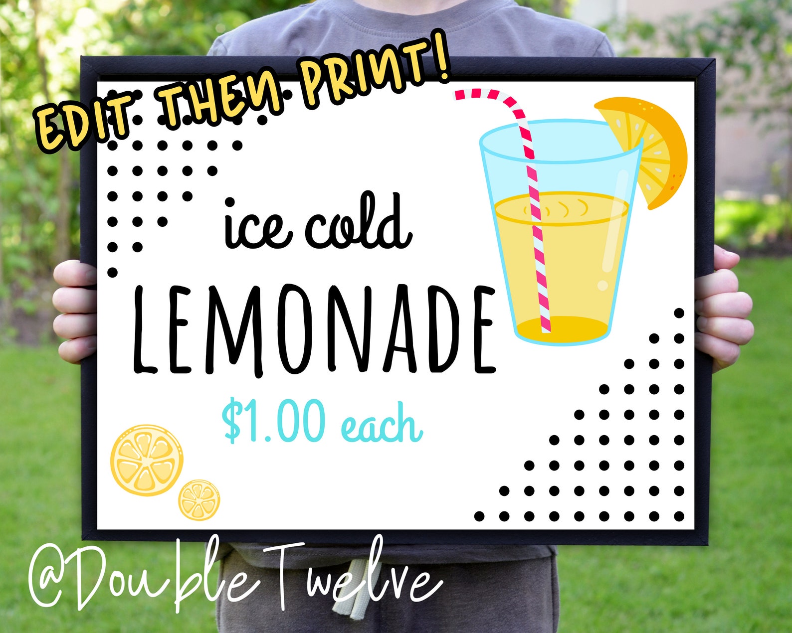 Custom Lemonade Stand Yard Sign, Lemonade Booth Sign, Personalized Kids Lemonade Stand Poster ...