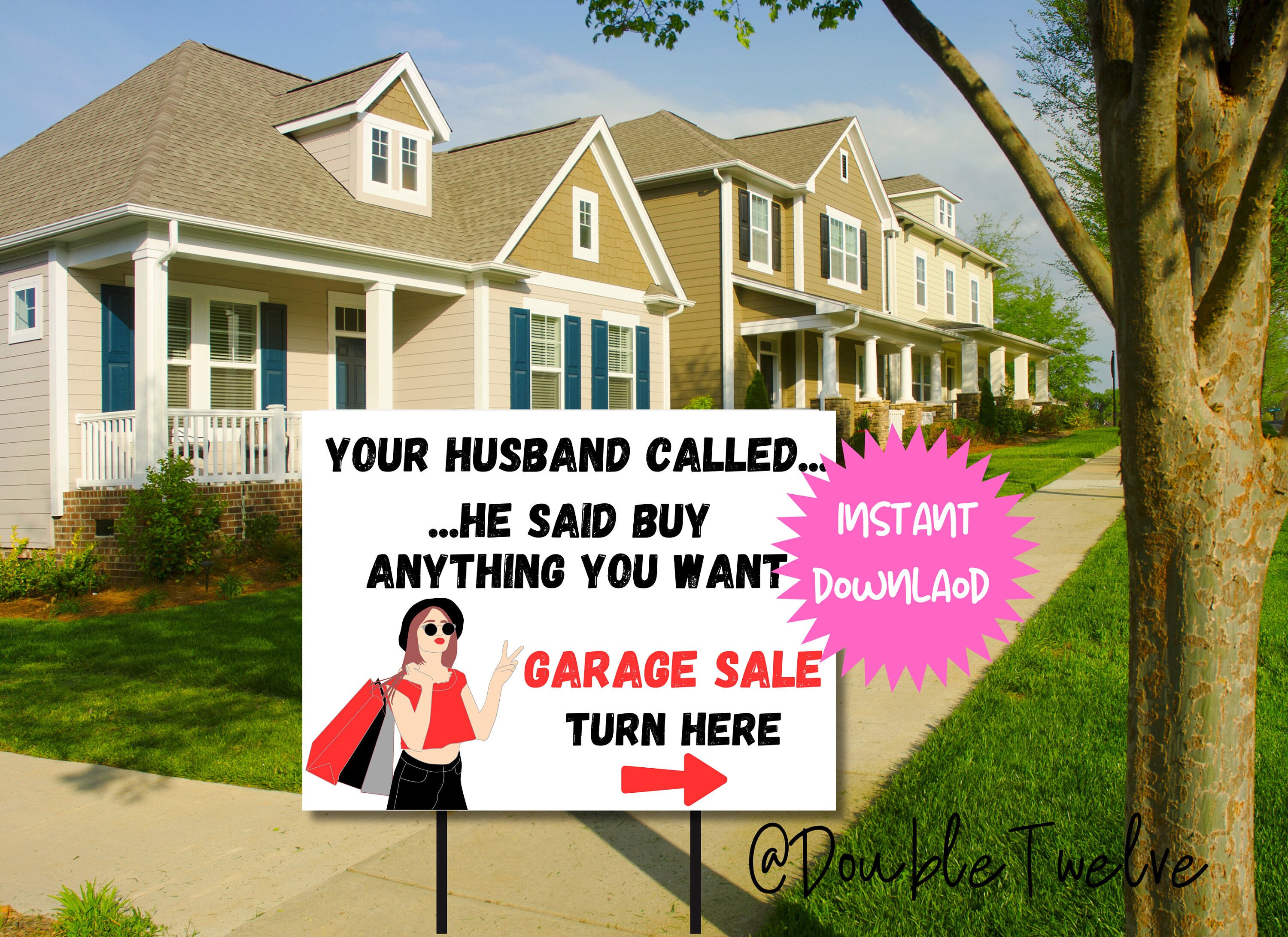 Funny Garage Sale Signs, DIY Yard Sale Signage, Community Neighborhood ...