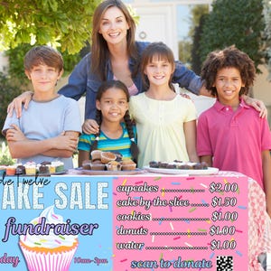 Custom Bake Sale Sign Bundle, Cute Kids Bake Sale Fundraiser Signage ...