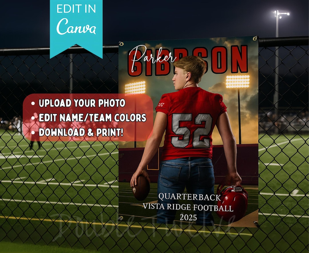Custom Football Banner, Senior Football Posters, Senior Photography ...