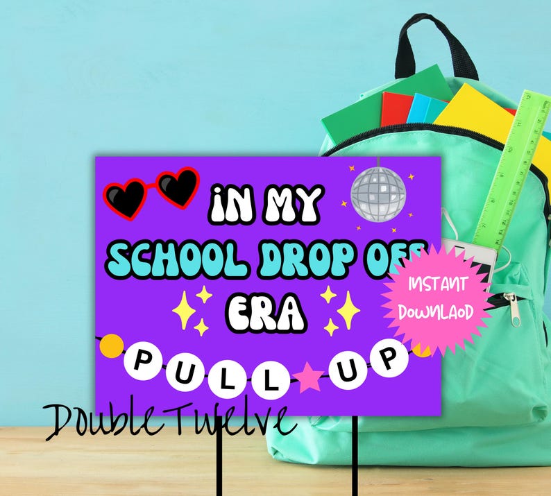 Funny School Drop off Lane Signs Bundle 9 Pack, Back to School First ...