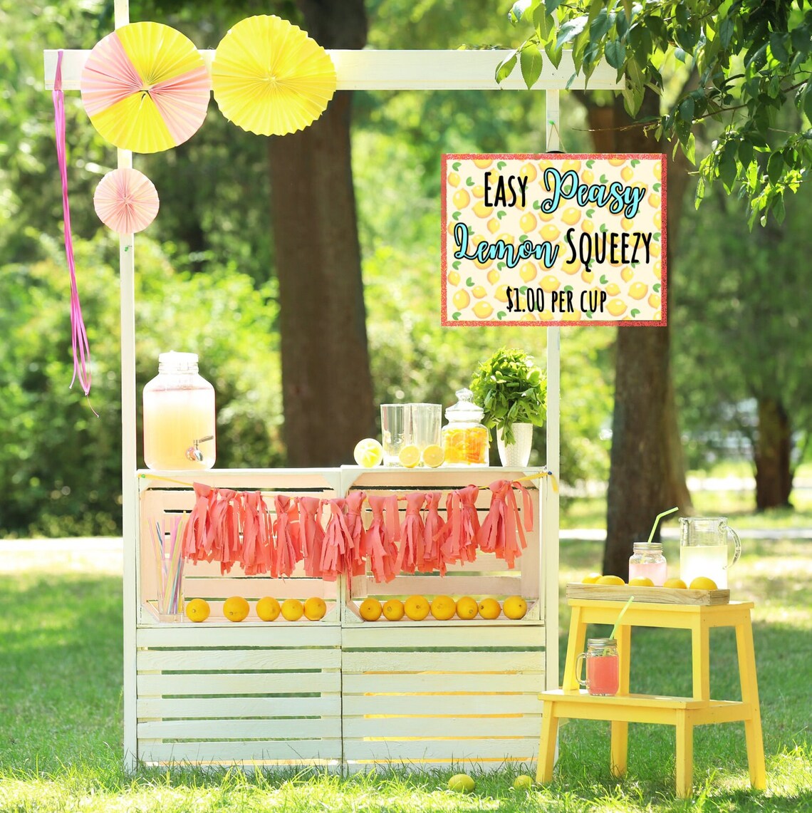 Cute Printable Lemonade Stand Signs, Vendor Fair Booth, Farmers Market ...