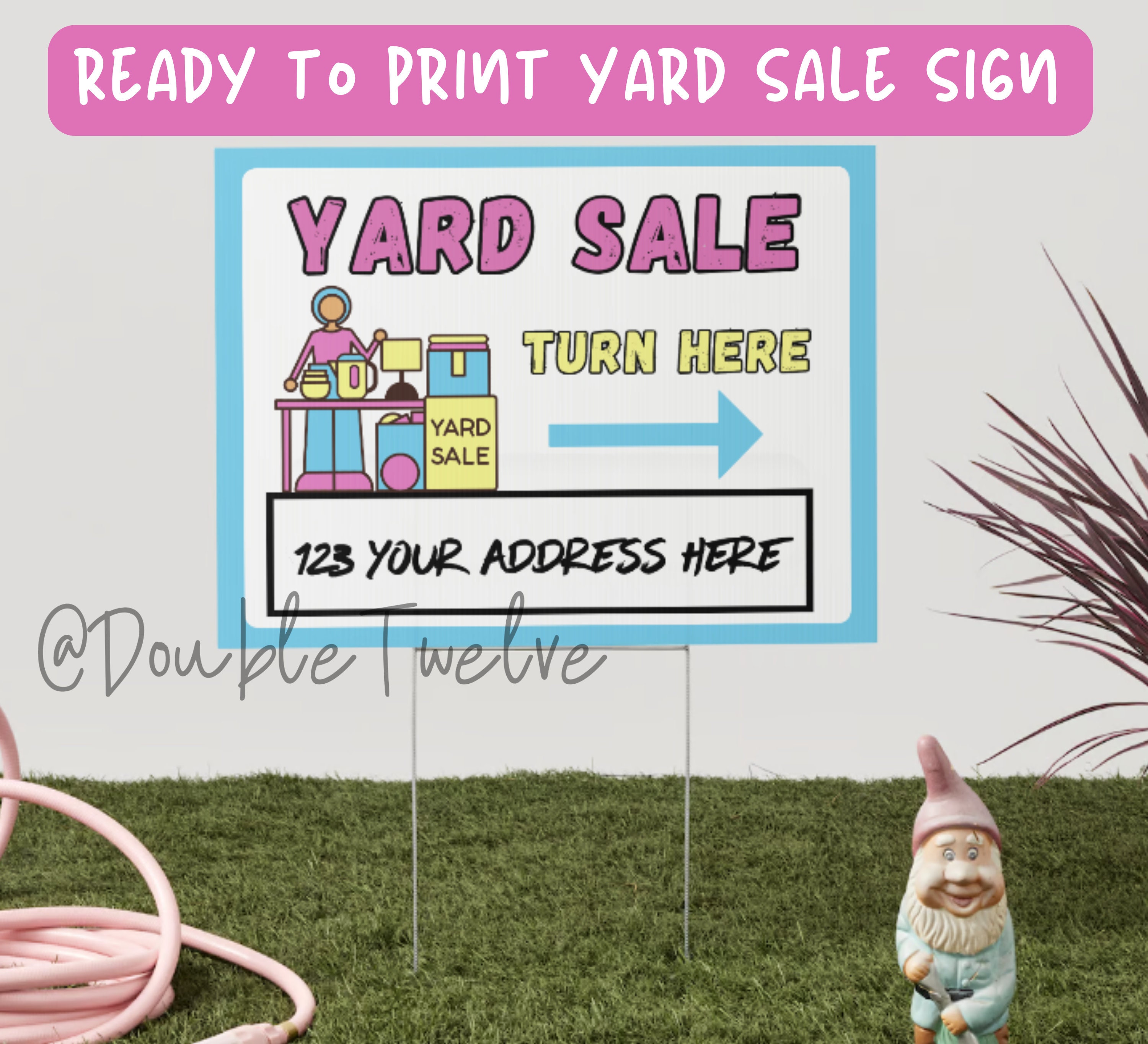 Colorful Garage Sale Poster, DIY Garage Sale Printable, Yard Sale Signs ...