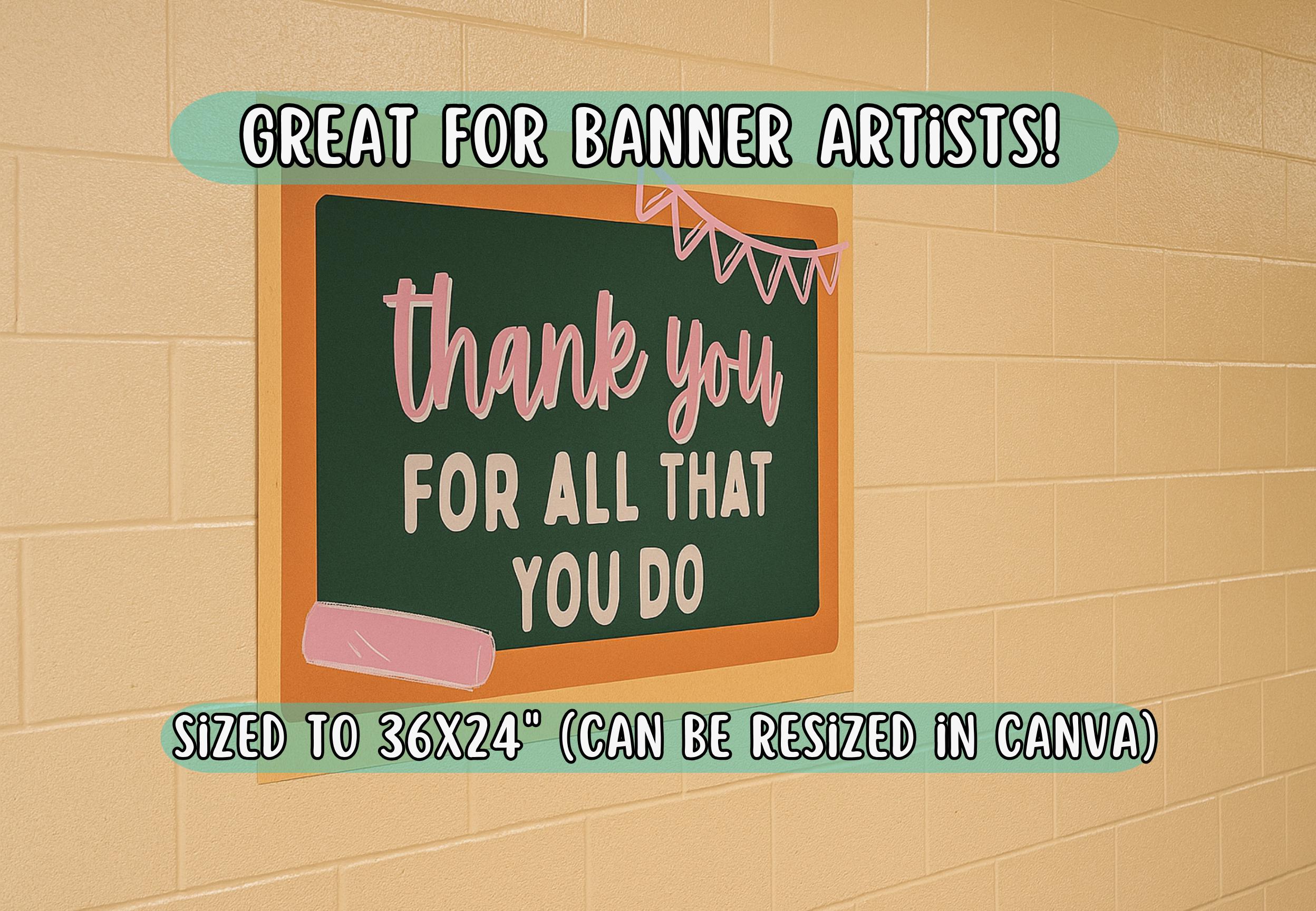 Teacher Appreciation Banner Bundle | Editable Canva Templates | Thank ...