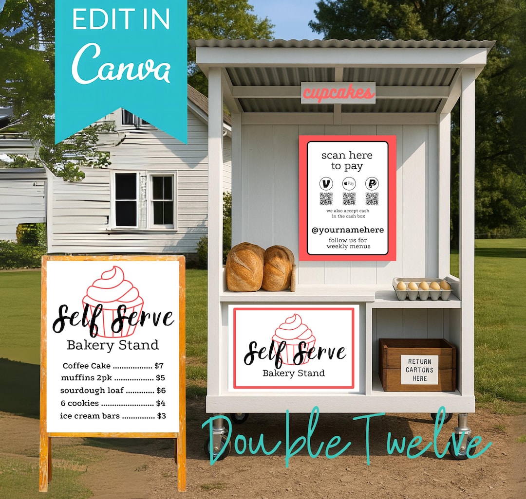 Self Serve Bakery Stand Signs, Home Micro Bakery Menu Pricing ...
